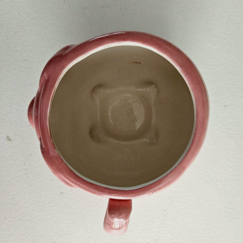 Pink Pig Ceramic Mug/cup. Whimsical, 3D Animal. Footed, Thick. - Etsy