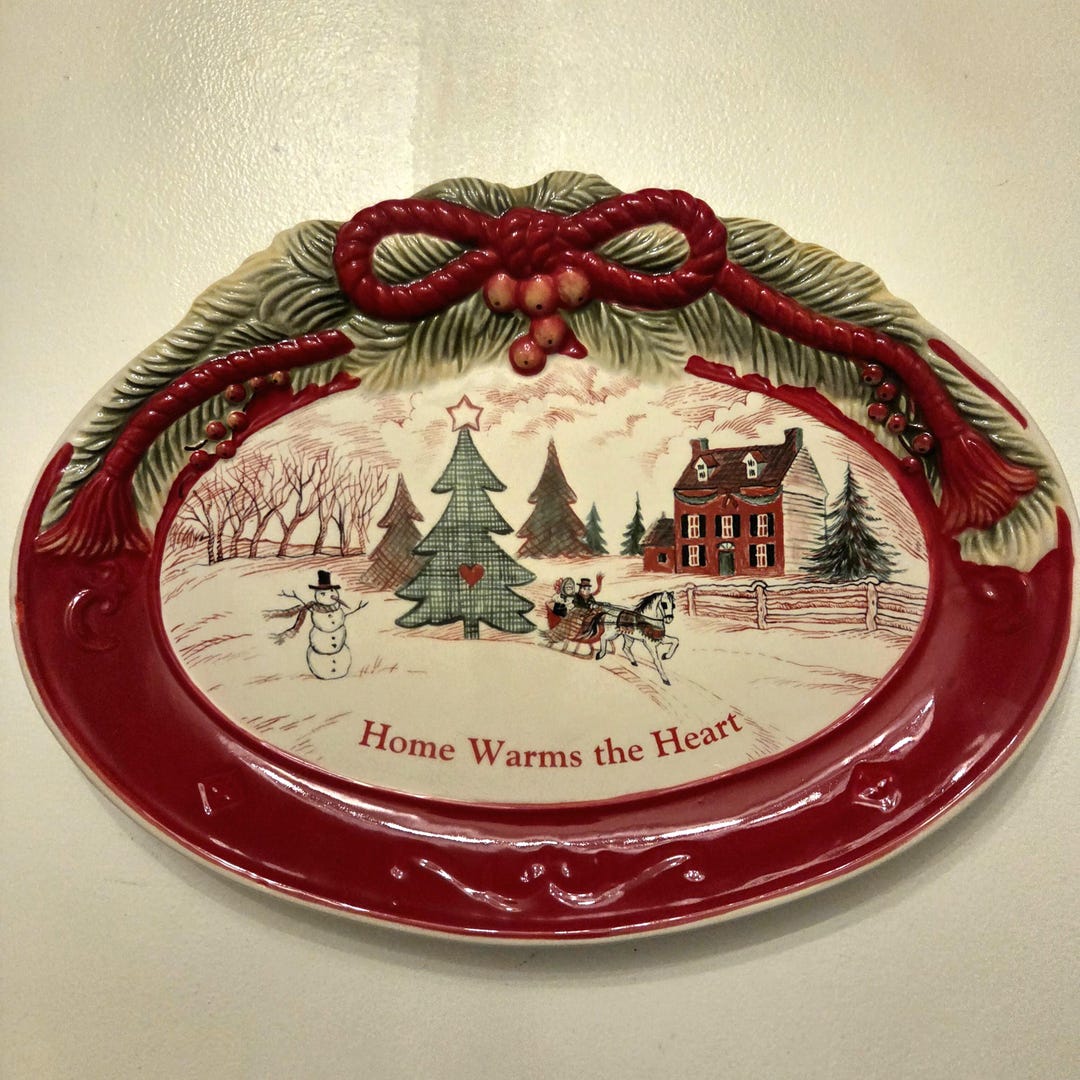 Fitz and Floyd "home Warms the Heart" Holiday Plate Cookie Platter - Etsy