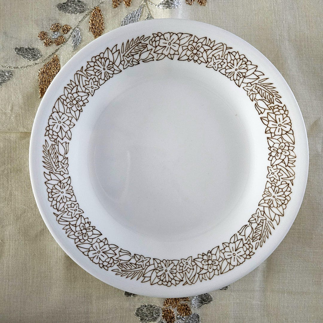 Set of 5 Vintage Corelle Woodland Pattern Small 6.75 Inch Salad/dessert ...