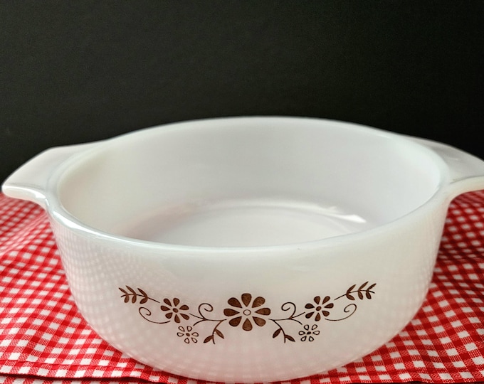 Vintage PYR-O-REY Dynaware White Milk Glass Bowl Baking Casserole ...
