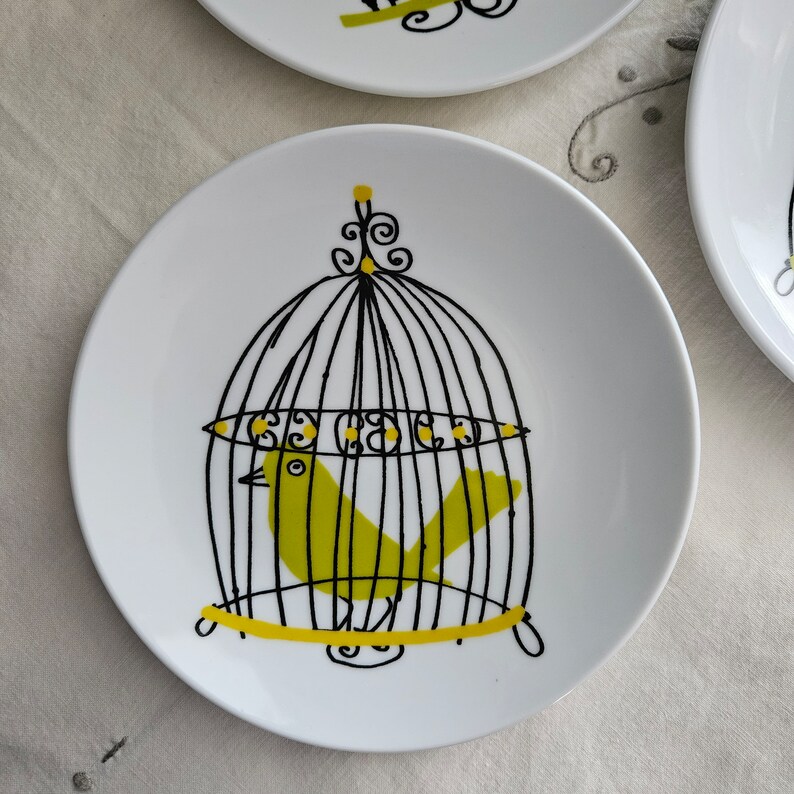 Alannah Cavanagh. BIRDCAGE Canape Plates, Porcelain. Set of 3. - Etsy