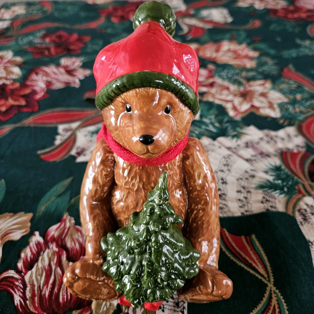 Schmid Gordon Fraser Teddy Bear With Hat and Scarf Oh Tannenbaum Music ...