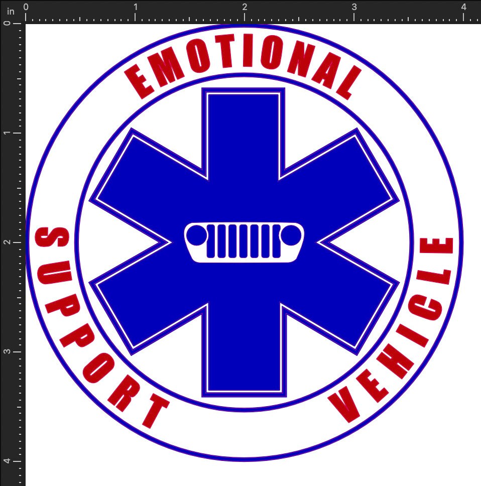 Emotional Support Vehicle Decal for Vehicle - Etsy