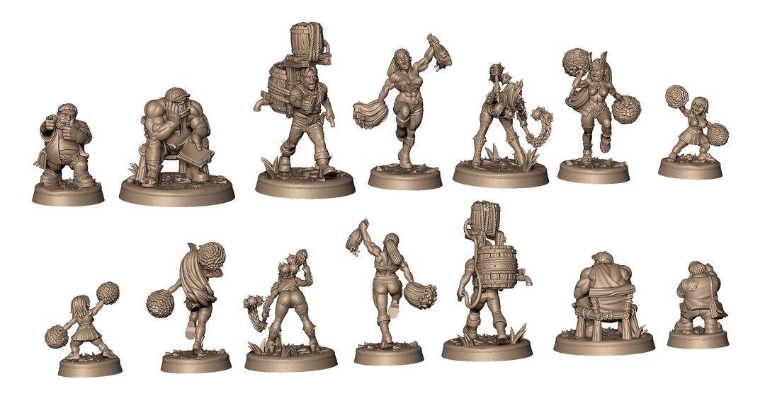 Fantasy Football Coach Referee Cheerleaders Crew 3D Print Pinup ...