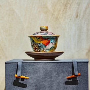 Hand-painted White Tiger Gaiwan Tea Set - Exquisite Chinese Porcelain ...