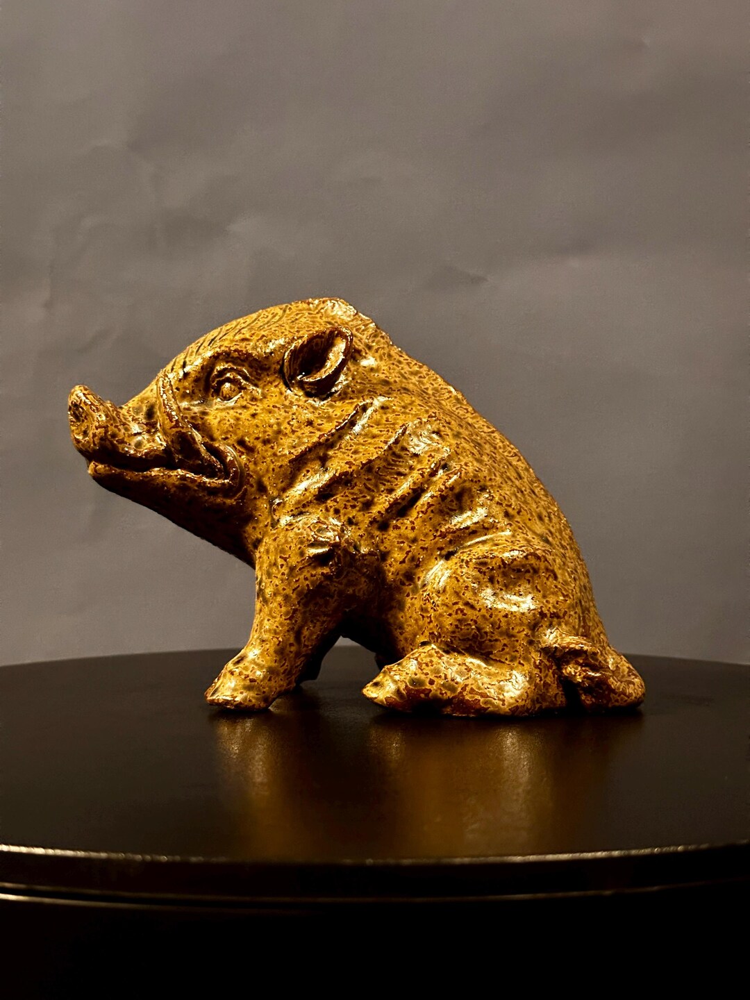 Vintage Bizen Ware Boar Figurine | Japanese Pottery Sculpture ...