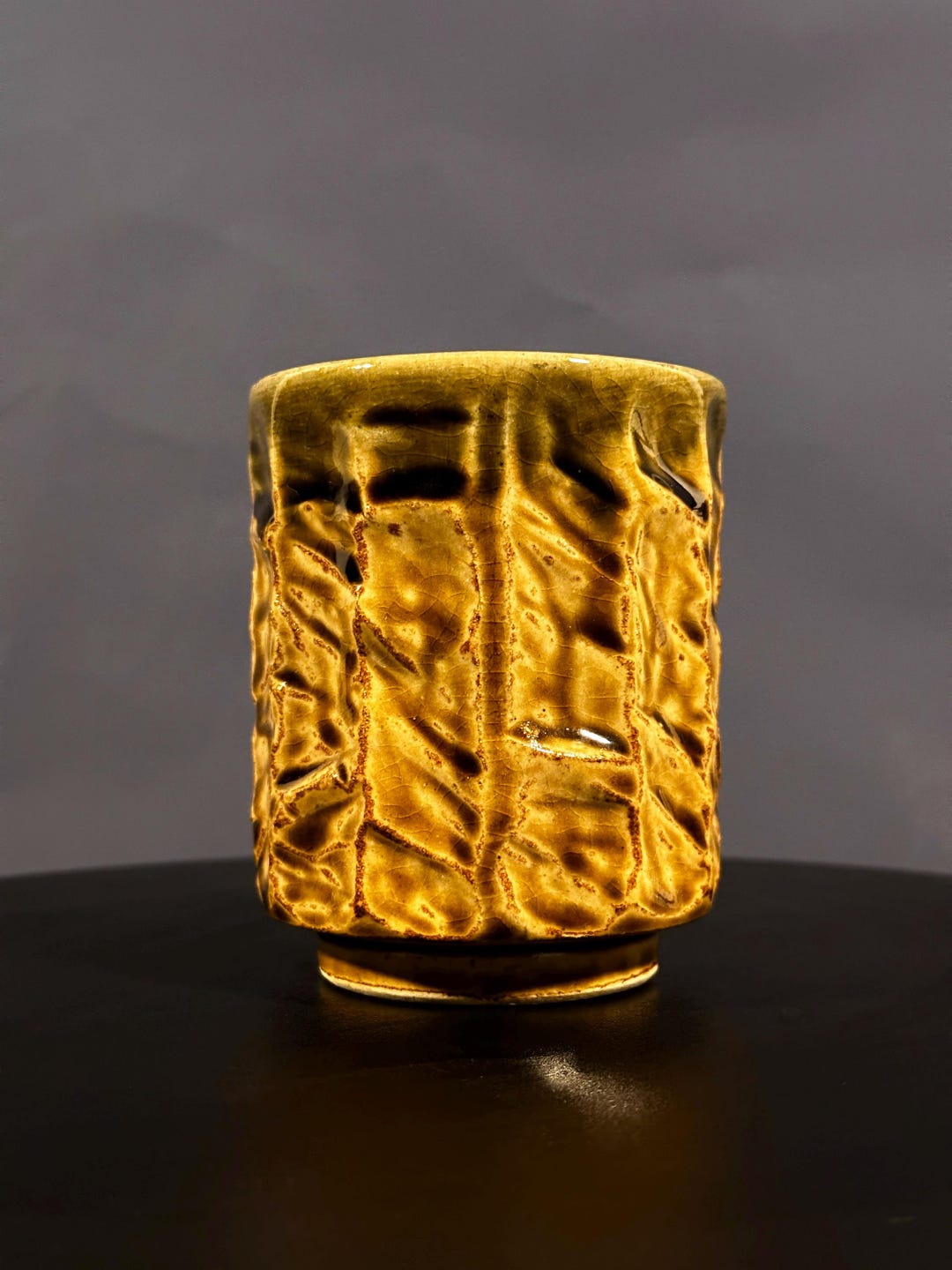 Vintage Japanese Hagi Ware Tea Cup, Yellow Glaze Yunomi, Chawan ...