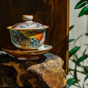 Hand-painted White Tiger Gaiwan Tea Set - Exquisite Chinese Porcelain ...