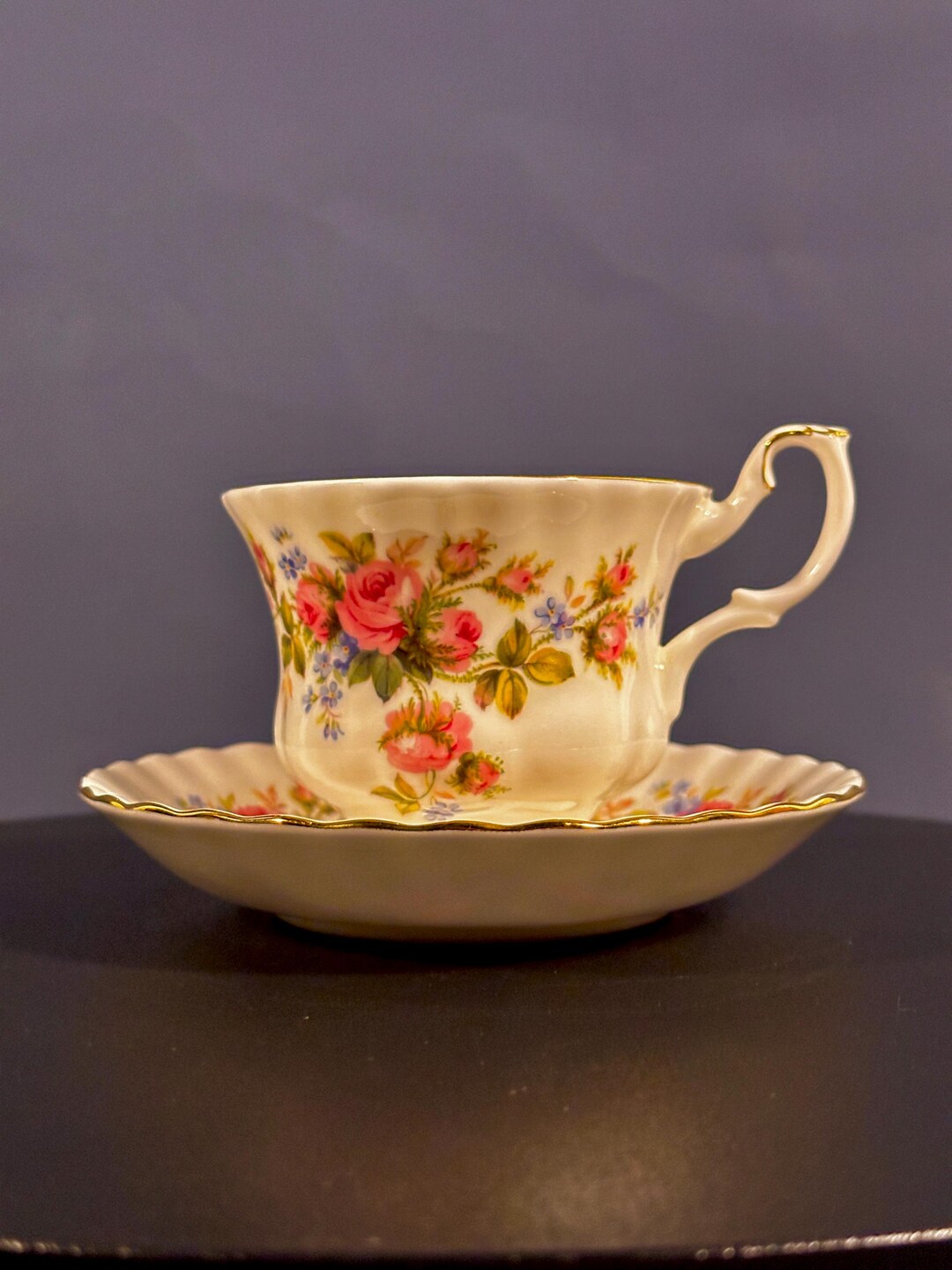 Vintage Royal Albert Moss Rose Tea Cup & Saucer Set | Bone China Floral ...