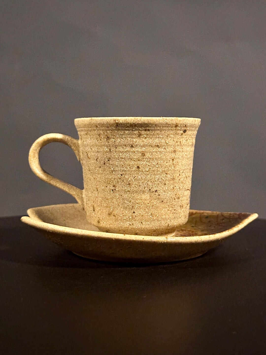 Handcrafted Japanese Rabbit Motif Coffee Cup and Saucer, Rustic Pottery ...