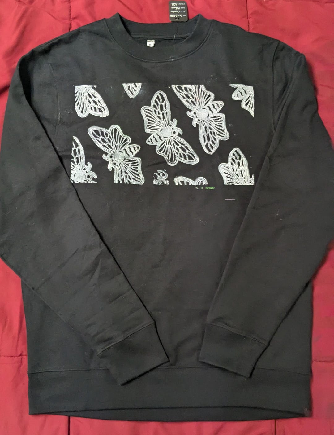 Pharaoh Cicada Colorful Lino Print Sweater for Fairycore, Gothic ...