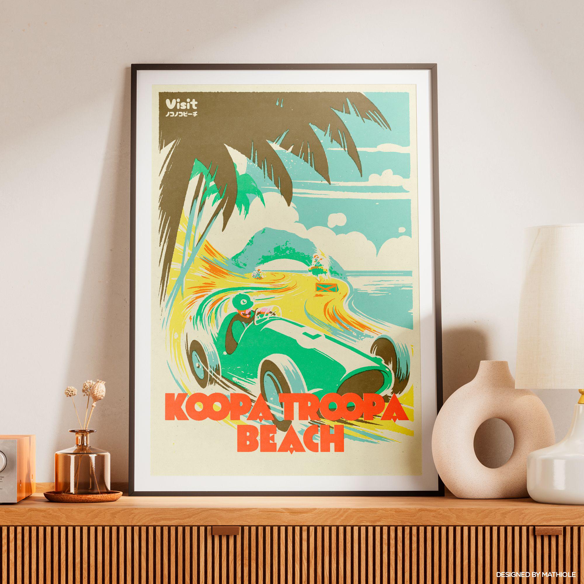Visit Koopa Troopa Beach (mario Kart) Poster - Vintage Poster Print ...