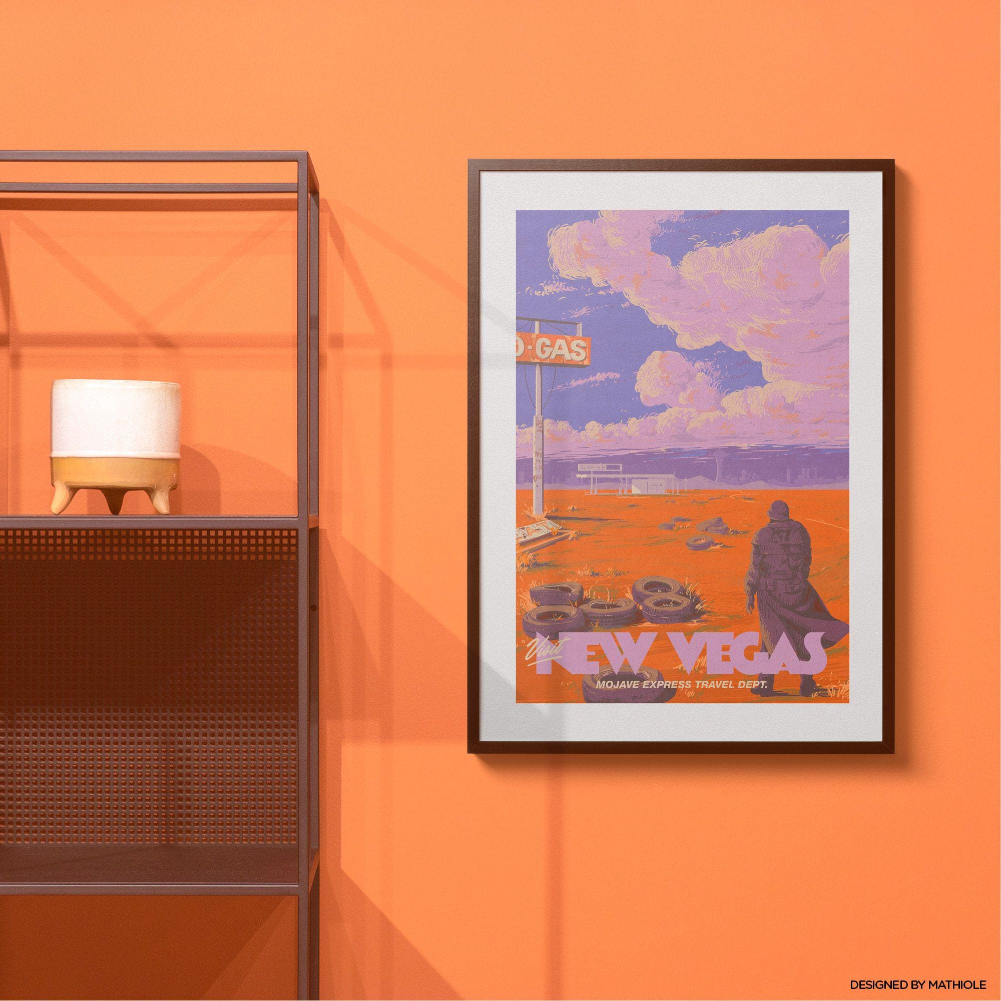 Visit New Vegas Poster - Fallout Video Game Art Print, Retro Vintage ...