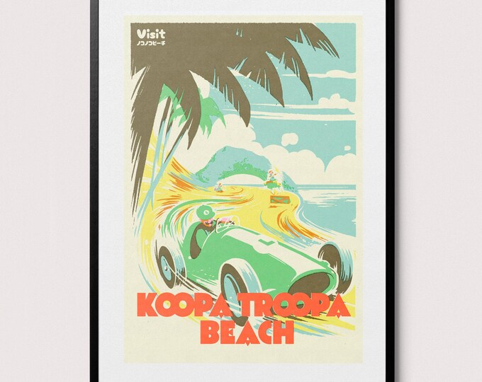 Visit Koopa Troopa Beach (mario Kart) Poster - Vintage Poster Print ...