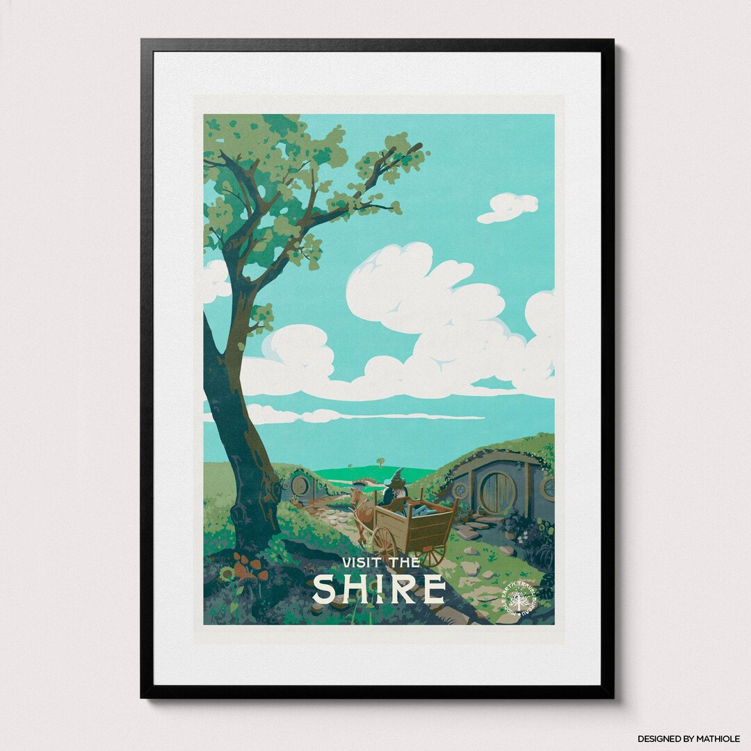 Visit the Shire Poster - Hobbiton Canvas Print, LOTR Art, LOTR Print ...