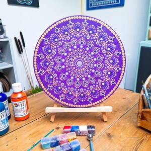 Dot Art Mandala Painting Purple Dot Painting Canvas Mandala Dot Art ...