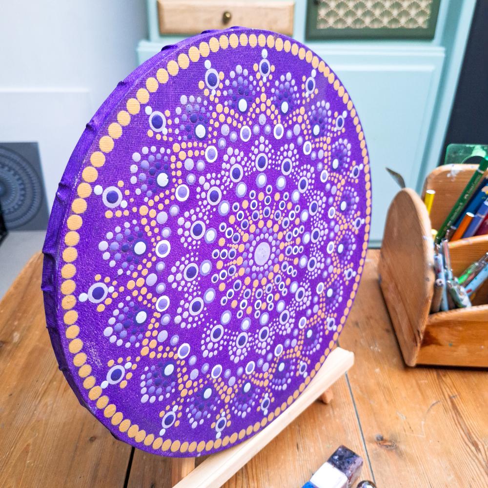 Dot Art Mandala Painting Purple Dot Painting Canvas Mandala Dot Art ...