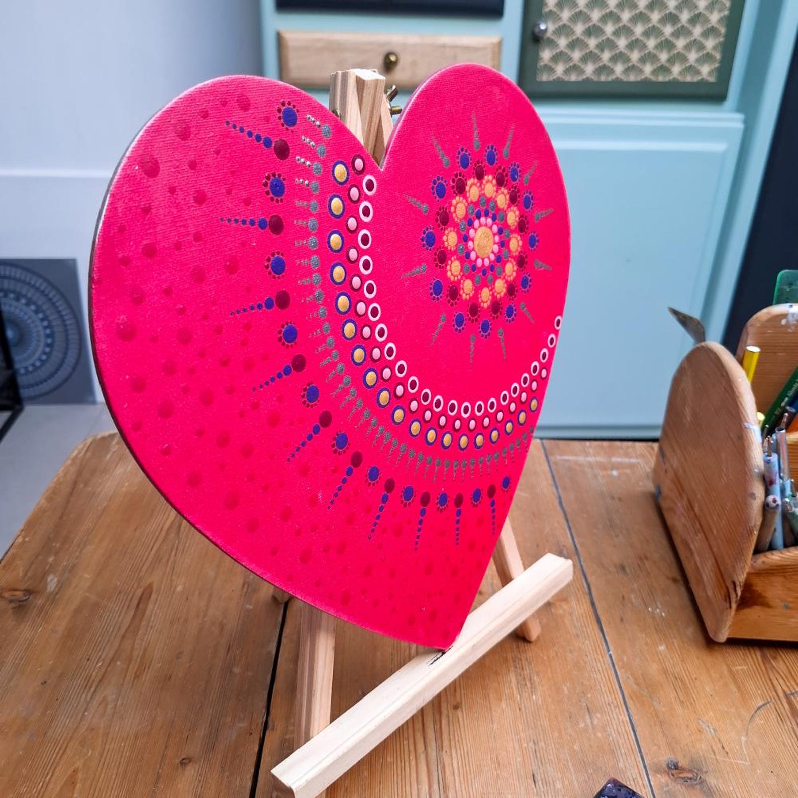 Dot Art Mandala Painting Red Dot Painting Board Mandala Dot Art Board ...