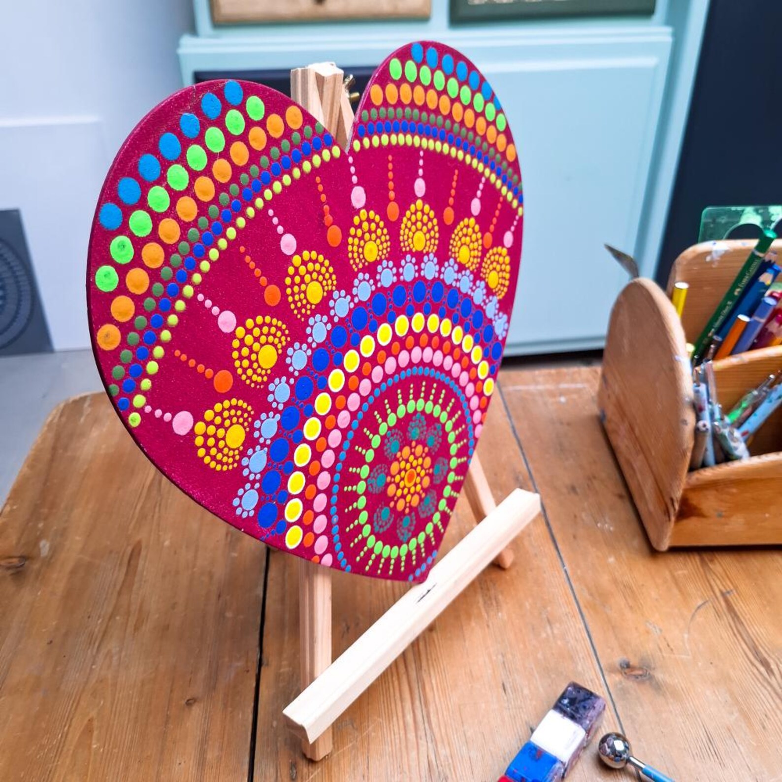 Dot Art Mandala Painting Red Dot Painting Board Mandala Dot Art Board ...