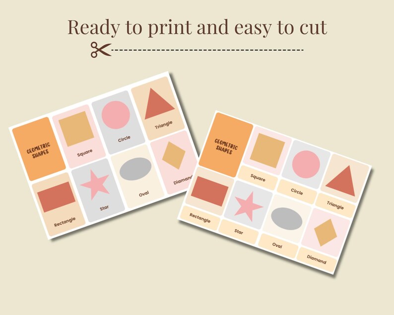 7 Geometric Shapes Flashcards in English - Etsy
