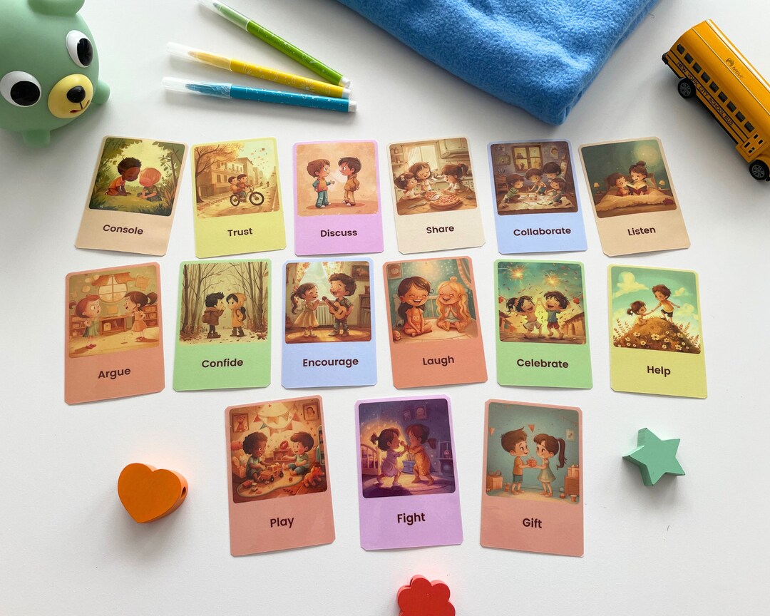 15 Friendship Flashcards in English - Etsy