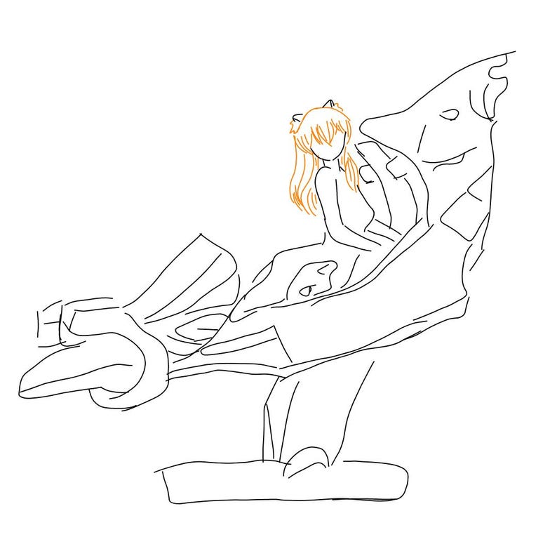 3D Printable Model Naked Asuka With Mech Two Mech Versions Available ...