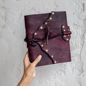 Purple Refillable Leather Notebook. A5 Handmade Diary, Journal ...
