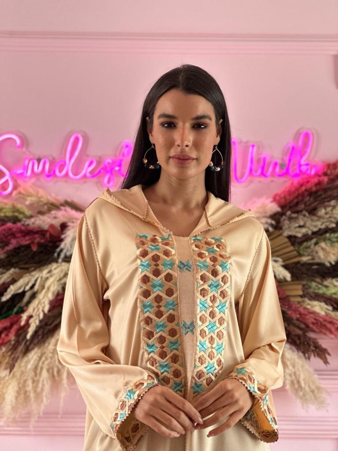 Handmade Marrakech Citadel Djelaba Maalem Embroidery TARZ RBATI & RANDA ...