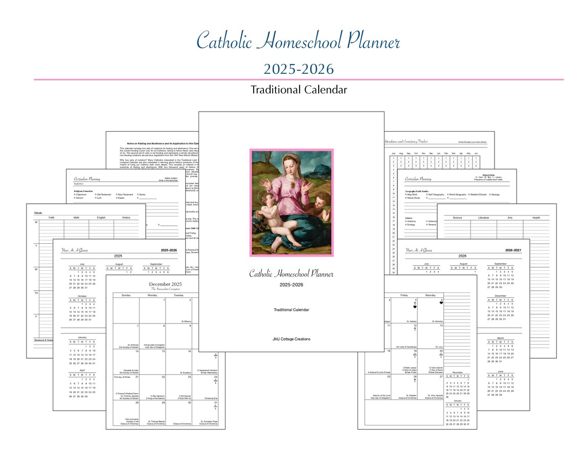 Traditional Catholic Homeschool Planner | 2025-2026 | Ready to Ship ...