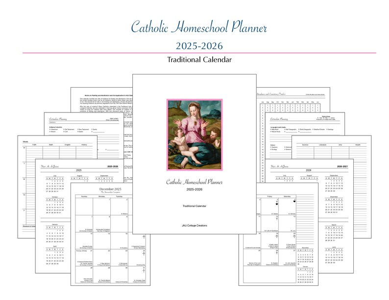 Traditional Catholic Homeschool Planner | 2025-2026 | Ready to Ship ...
