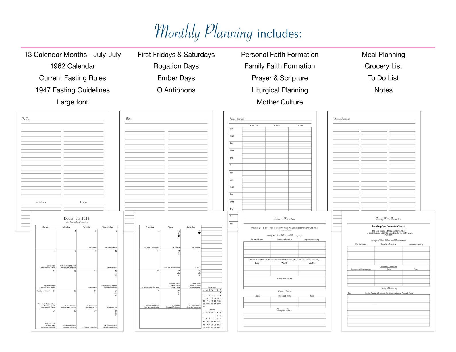 Traditional Catholic Homeschool Planner | 2025-2026 | Ready to Ship ...