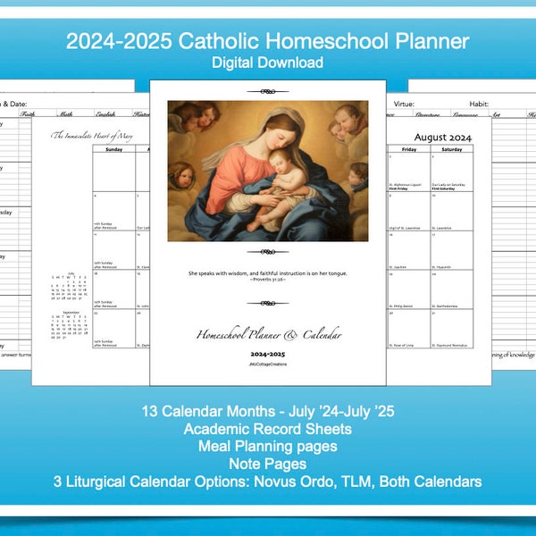 Catholic Academic Calendar - Etsy