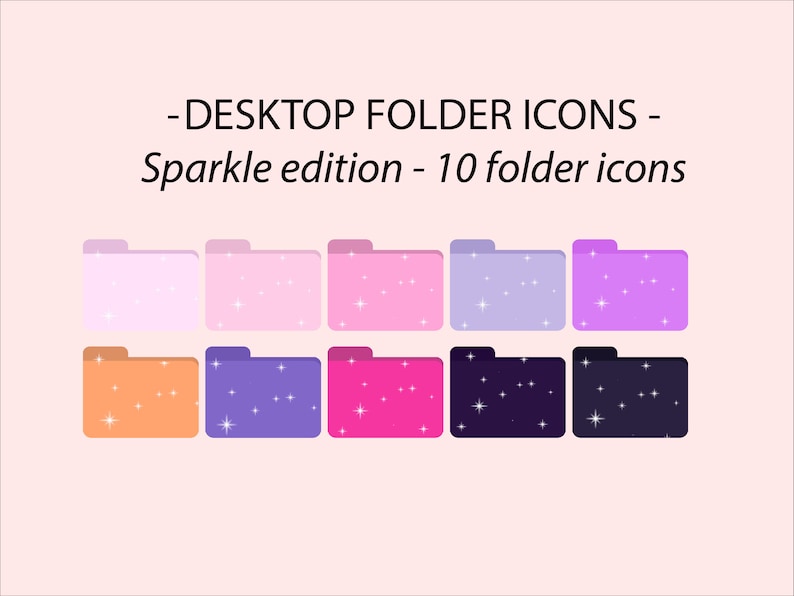 10 Folder Icons - Cute Aesthetic Desktop Theme Folders - Mac Folder ...