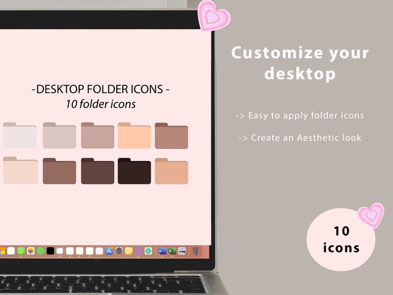 10 Folder Icons - Cute Cozy Aesthetic Desktop Theme Folders - Mac ...