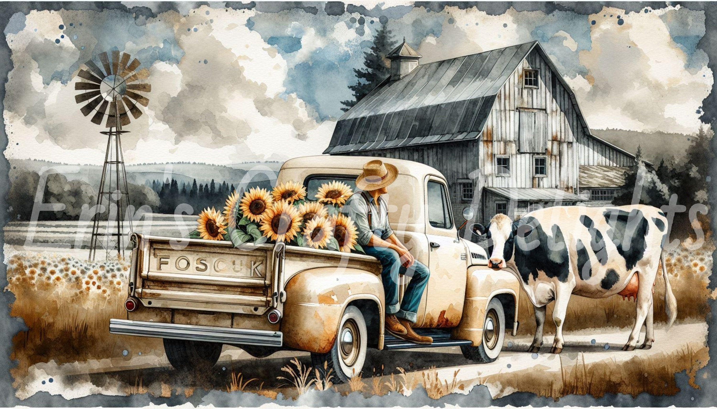 Old Farm Truck Set 1 - Etsy