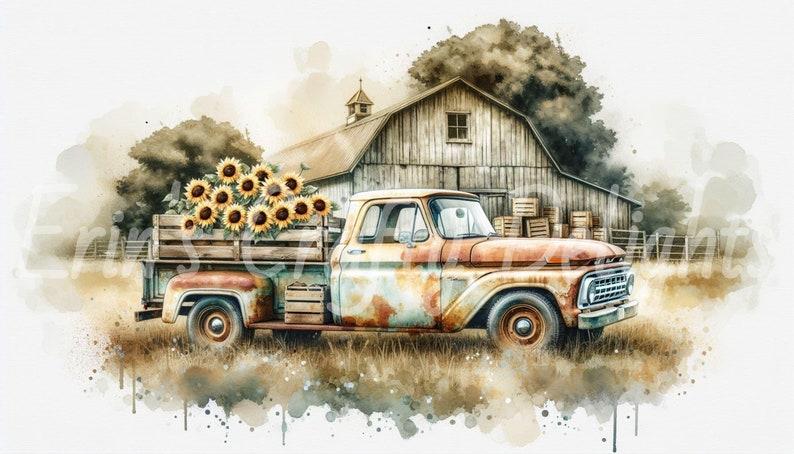 Old Farm Truck Set 1 - Etsy