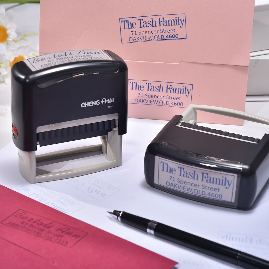 Modern Return Address Stamp Self Inking Address Stamp Wedding Stamp ...