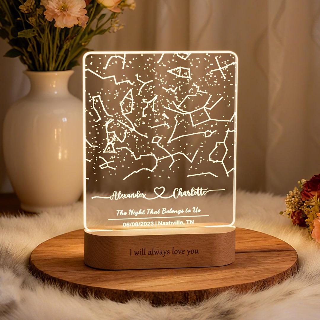 Personalized Star Map LED Lamp, Custom Constellation Night Light ...