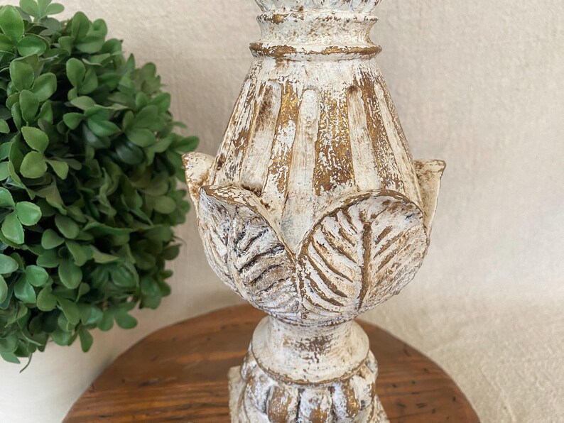 Distressed Upcycled Single Finial for Home Decor - Etsy