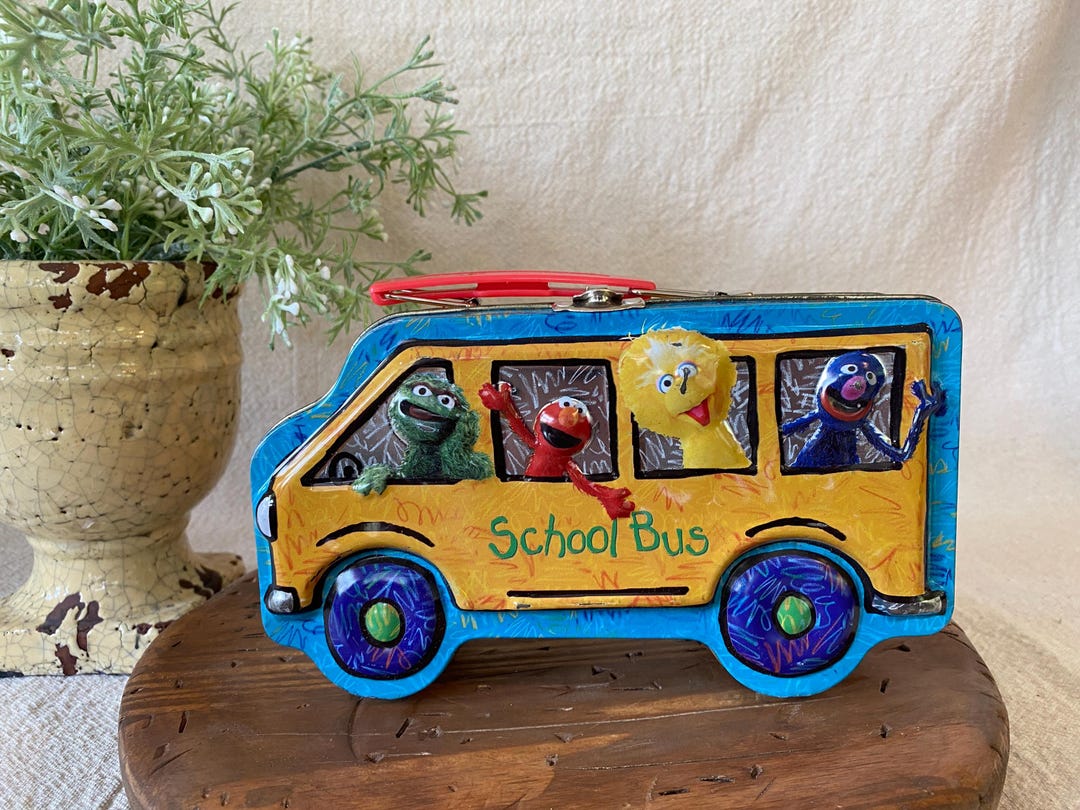 Sesame Street School Bus Collectible Tin Lunch Box - Etsy