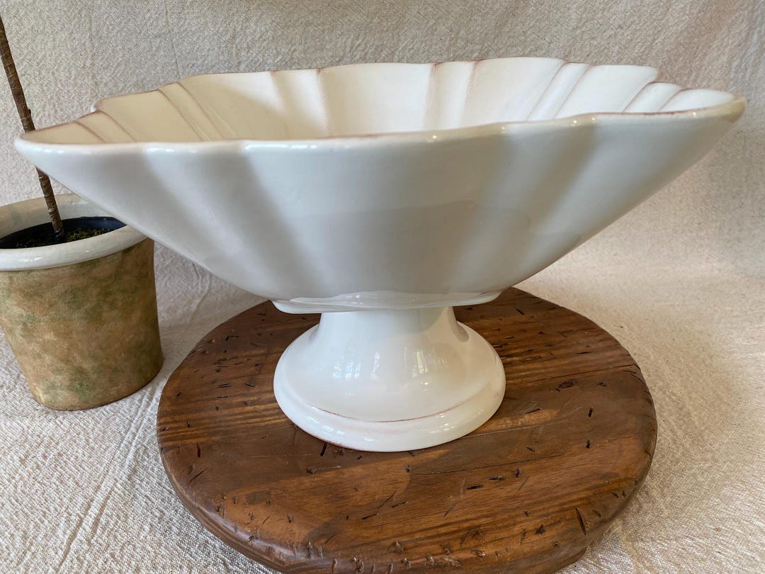 Vintage Farval 11" Square Fluted Pedestal Bowl Made in Portugal - Etsy