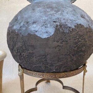 Upcycled Black Vessel & Trefoil Stand Home Decor Art - Etsy