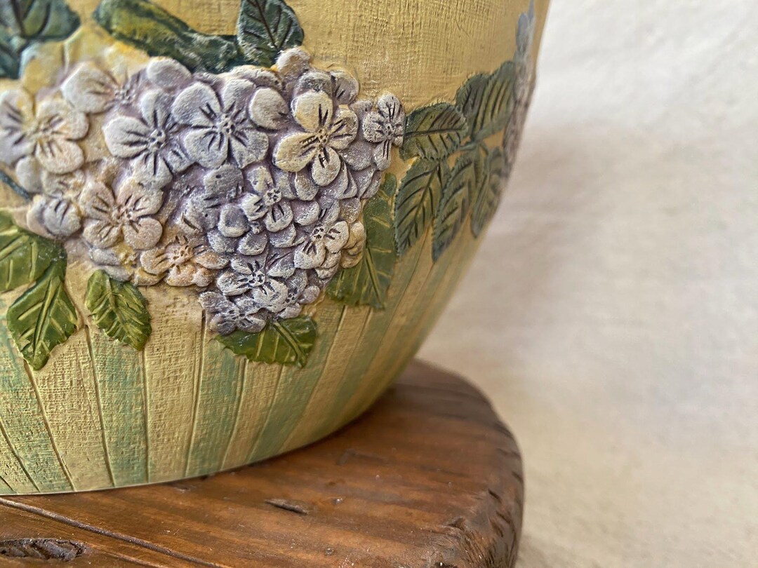 Vintage 1990's Bob's Pottery Elizabeth King Brownd Ceramic Hydrangea ...