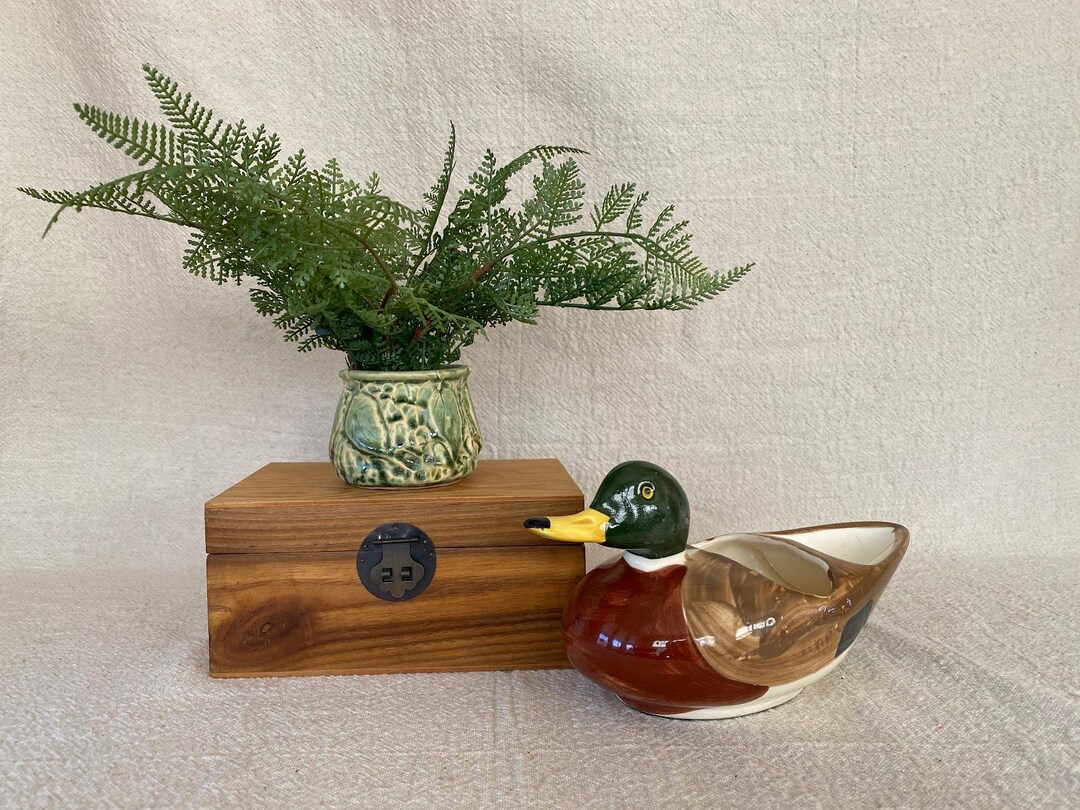 Vintage Ceramic Mallard Duck Planter ,trinket Tray or Dresser Caddy - Etsy
