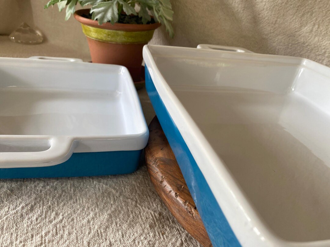 Kitchen Essentials Stoneware Rectangular Baking Pans in Caribbean Blue ...