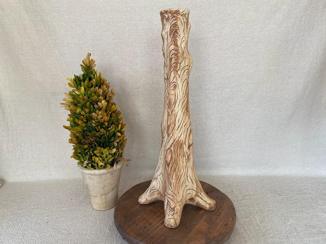 Rustic Ceramic Tree Trunk Tall Vase - Etsy