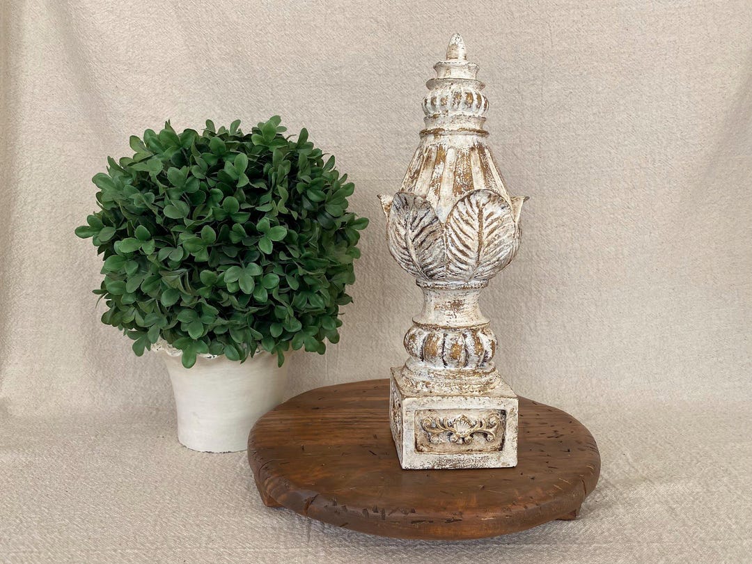 Distressed Upcycled Single Finial for Home Decor - Etsy
