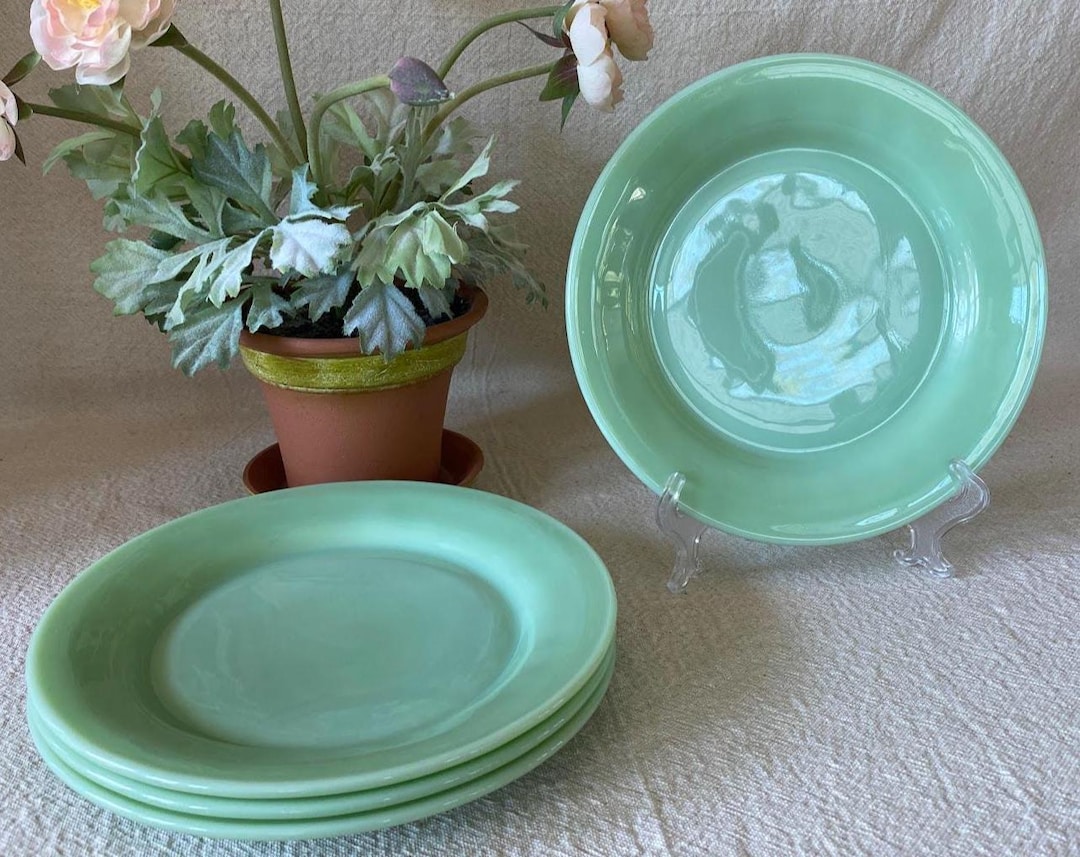 Vintage Fireking Restaurant Jadeite 9" Luncheon Plates SOLD ...
