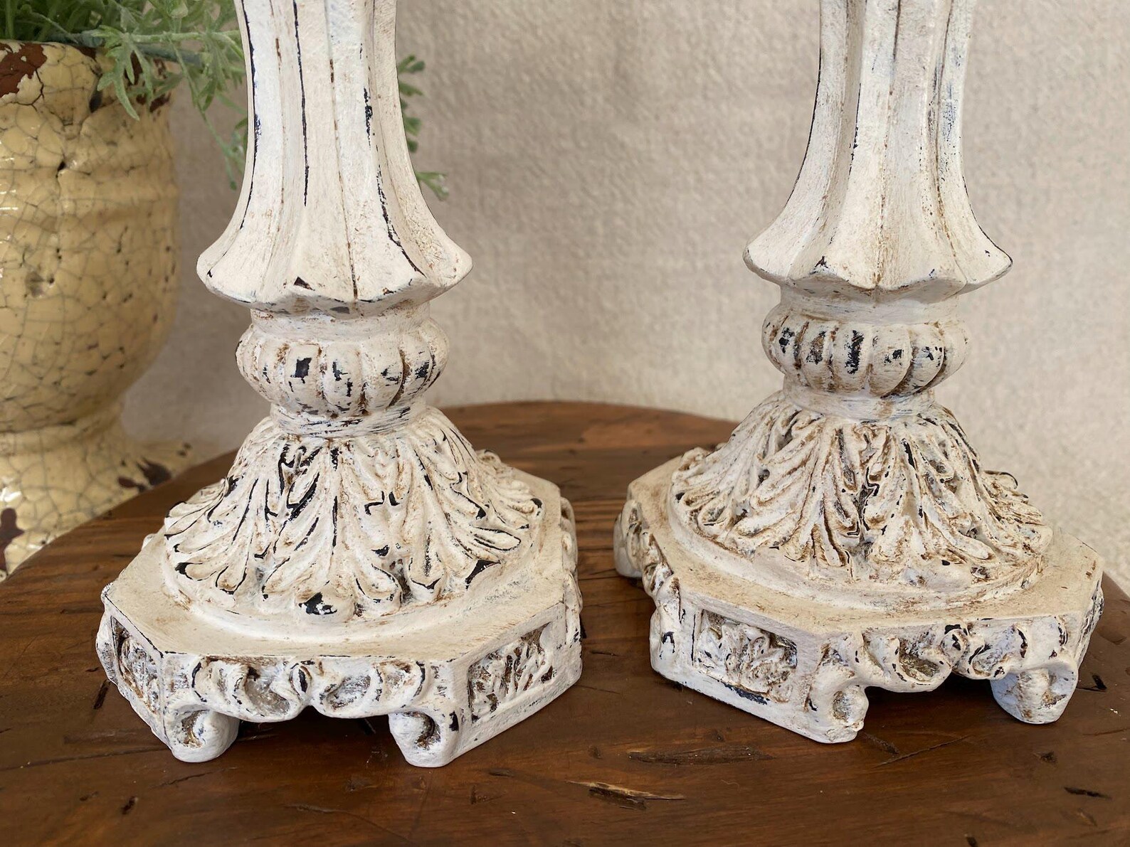 Pair of Upcycled Leaf & Nut Finial Decor - Etsy