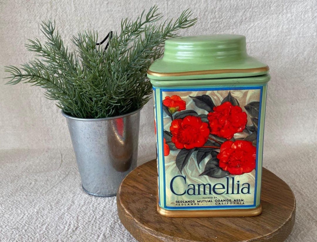 Oneida Camellia Vintage Label Collection Canister - Etsy